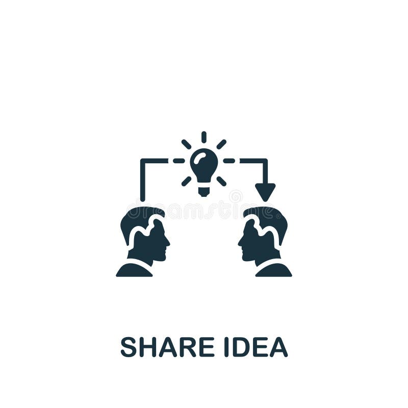 Share Idea Icon. Monochrome Simple Sign from Idea Collection Stock ...