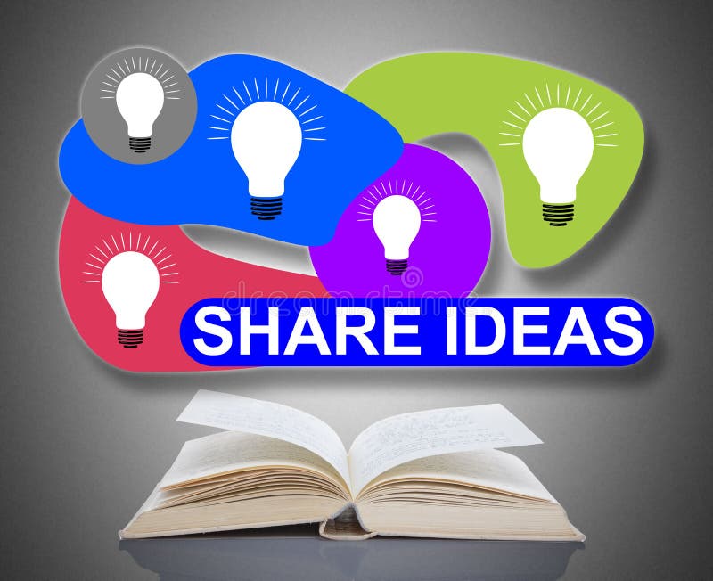 Share Ideas Concept Above a Book Stock Image - Image of open, meeting ...