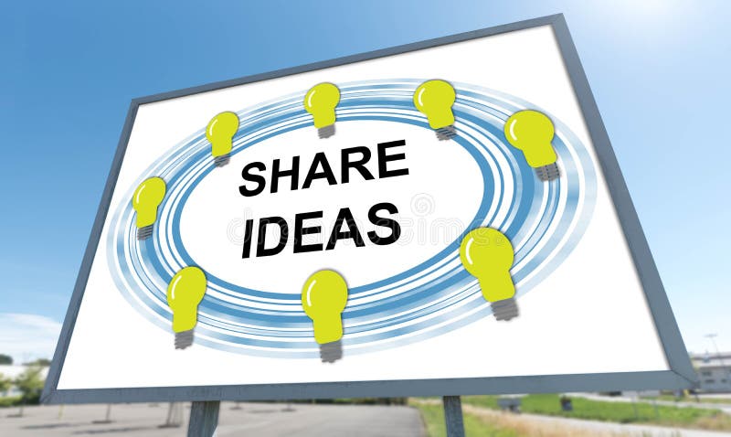 Share Ideas Concept on a Billboard Stock Image - Image of team ...