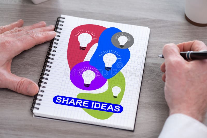 Share Ideas Concept on a Notepad Stock Image - Image of creativity ...