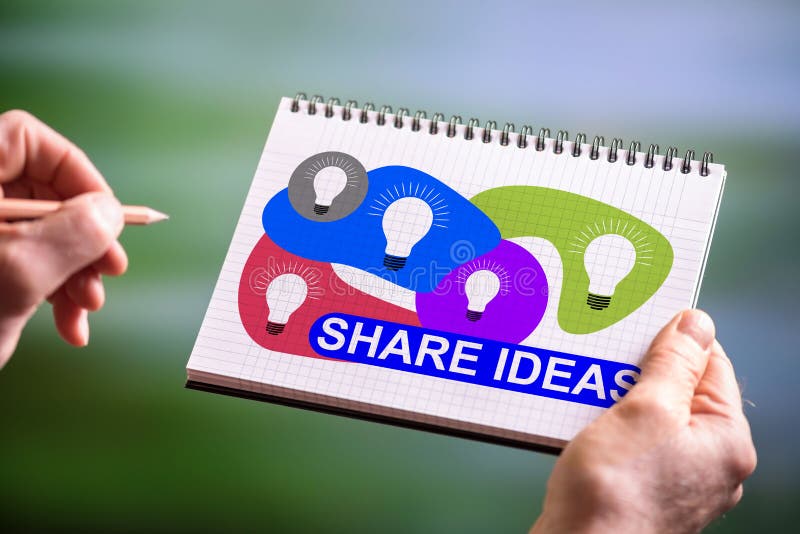 Share Ideas Concept on a Notepad Stock Photo - Image of meeting ...
