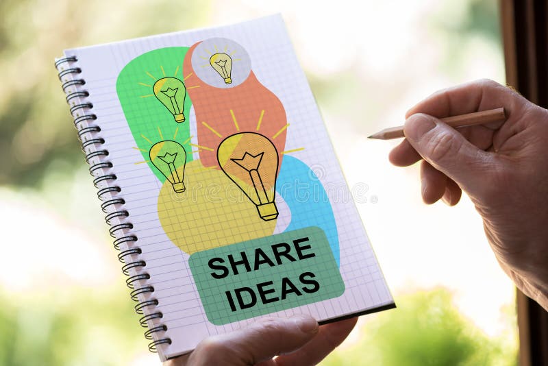 Share Ideas Concept on a Notepad Stock Image - Image of light ...