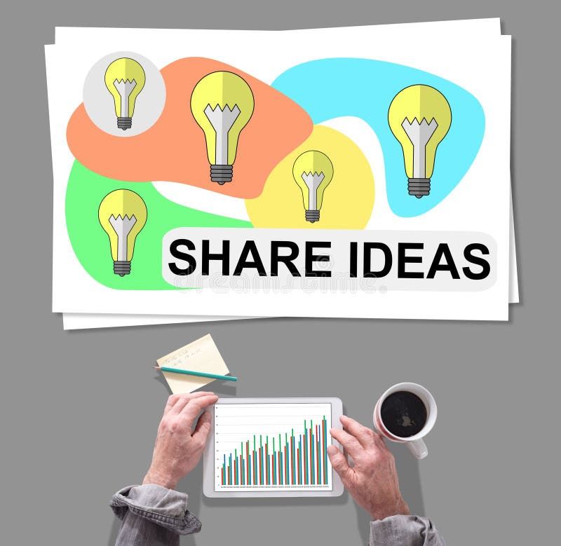 Share Ideas Concept on a Smartphone Stock Image - Image of creative ...