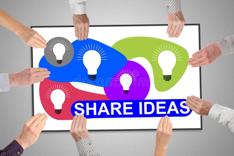 Share Ideas Concept on a Whiteboard Stock Illustration - Illustration ...