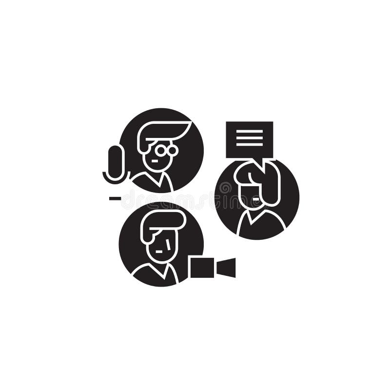 Share Ideas, Group Chat Black Vector Concept Icon. Share Ideas, Group ...