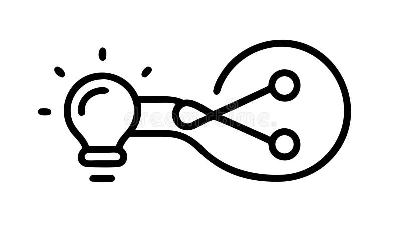 Share Ideas: Lightbulb with Share Icon for Collaboration, Vector Design ...