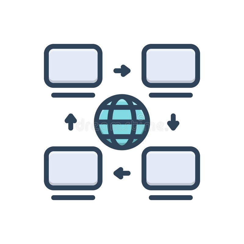 Color Illustration Icon for Share Information, Share and Networking ...