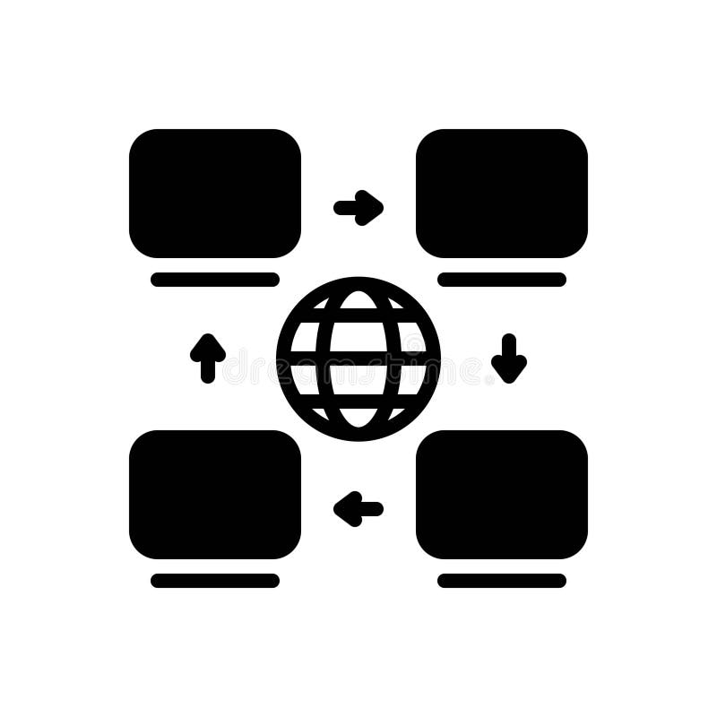 Black Solid Icon for Share Information, Share and Networking Stock ...