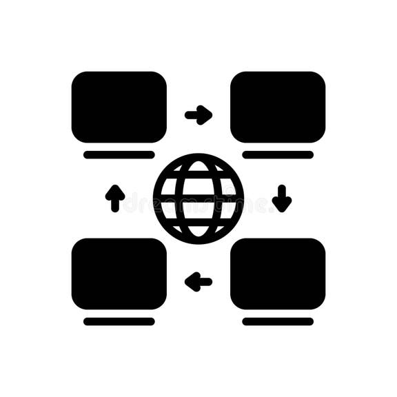 Black Solid Icon for Share Information, Share and Networking Stock ...