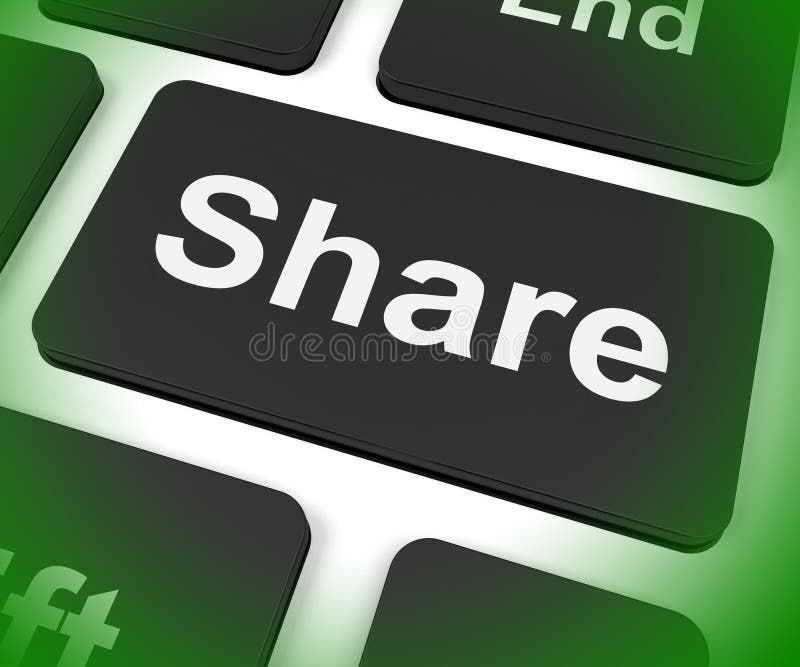 Share Key Shows Sharing Webpage or Picture Online Stock Illustration ...