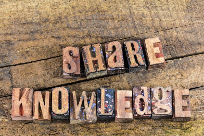 SHARE KNOWLEDGE Text on Red Paper with Office Tools on White Background ...