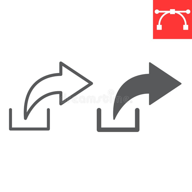 Share Line and Glyph Icon, Ui and Button, Arrow Sign Vector Graphics ...