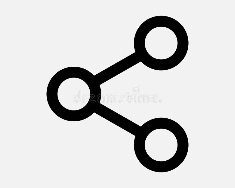 Share Line Icon Sharing Network Outline Shape Sign Symbol Binary Tree Networking Social Media ...