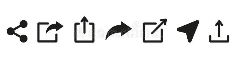 Share Link Button for Social Media Line and Silhouette Icon. Arrows ...