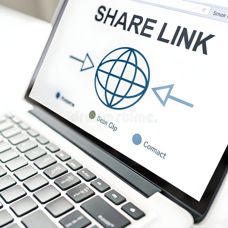 Share Link Website Isolated on White Background Stock Illustration ...