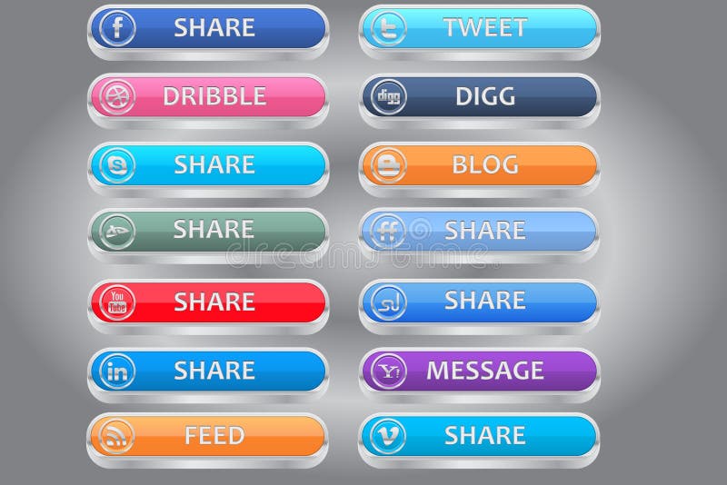 Share Me Social Media Icons Editorial Stock Photo - Illustration of ...