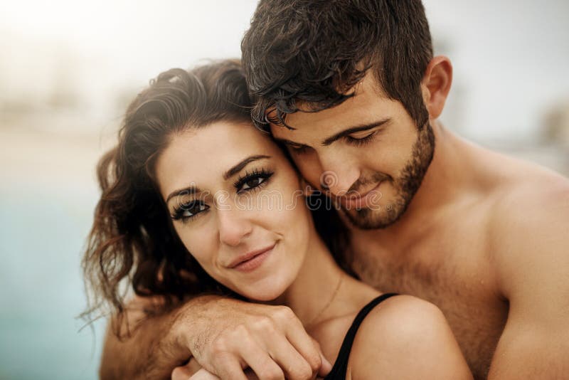 They Share so Much Love. an Affectionate Couple Spending the Day at the Beach. Stock Image ...