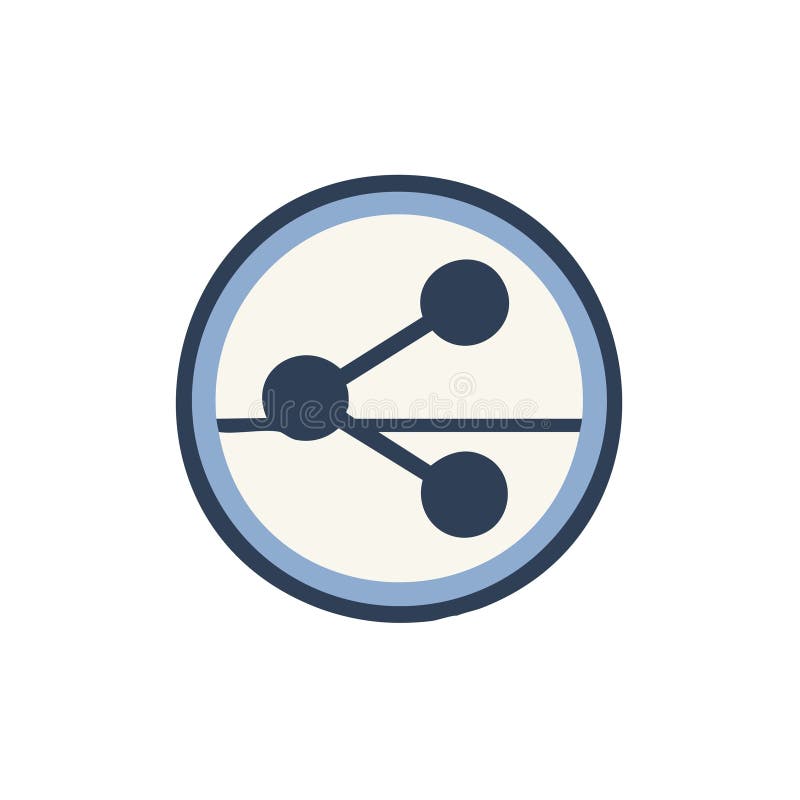 Share Network Connection Vector Icon Symbol in Circular Shape for Data Transfer and Cloud System ...