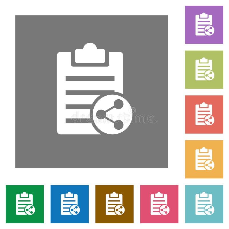 Share Note Square Flat Icons Stock Vector - Illustration of entry ...