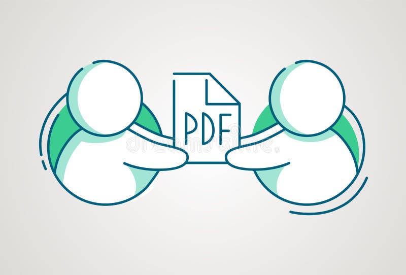 Share PDF File Icon. Man Give Document. Hosting Service Banner. Cloud ...