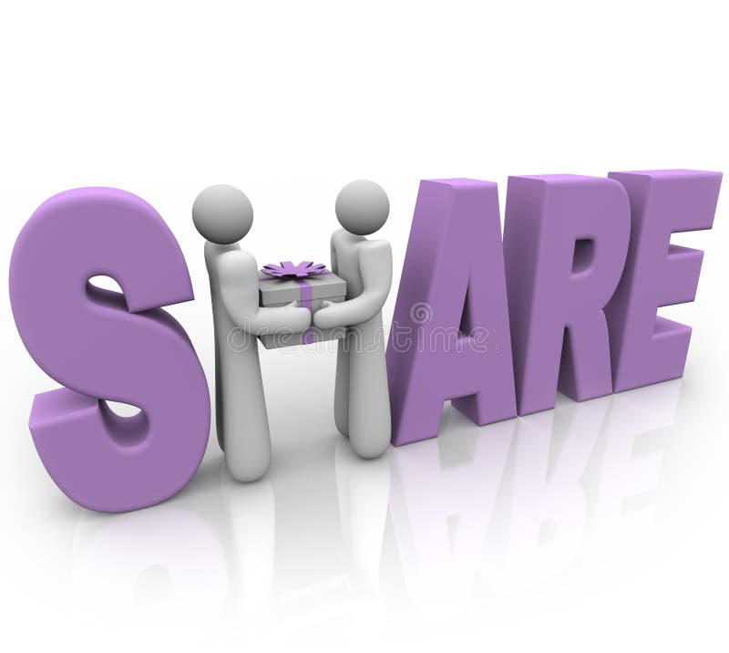 Share - People Sharing Gift at Giving Holiday Stock Illustration ...