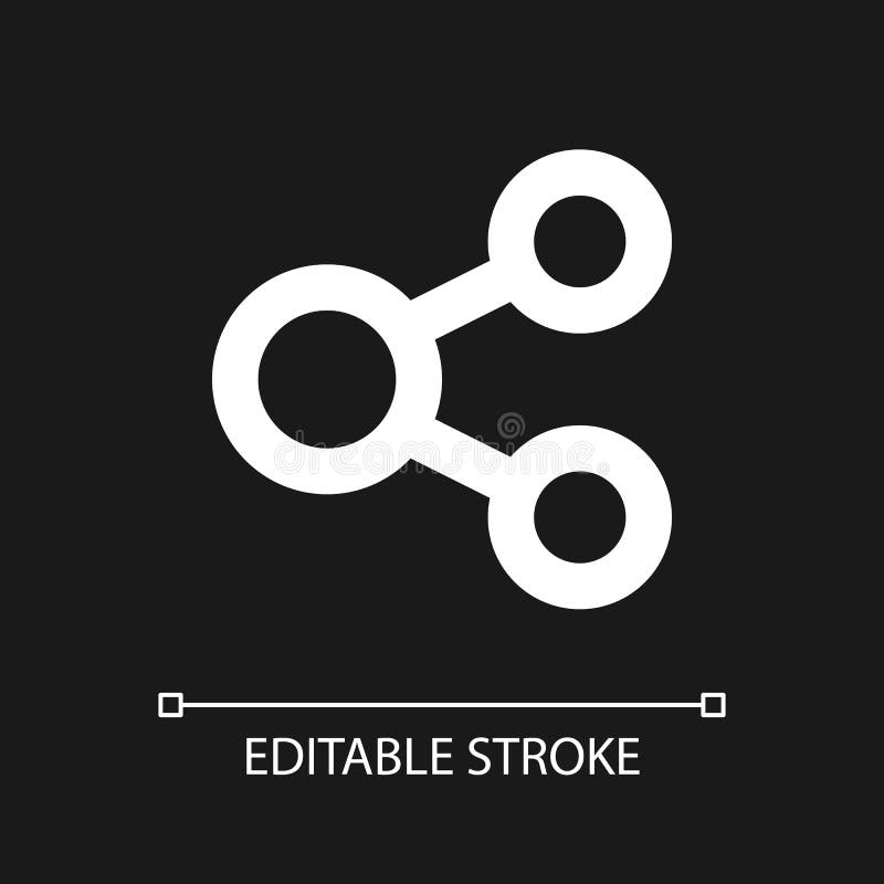 Share Pixel Perfect White Linear Ui Icon for Dark Theme Stock Vector ...