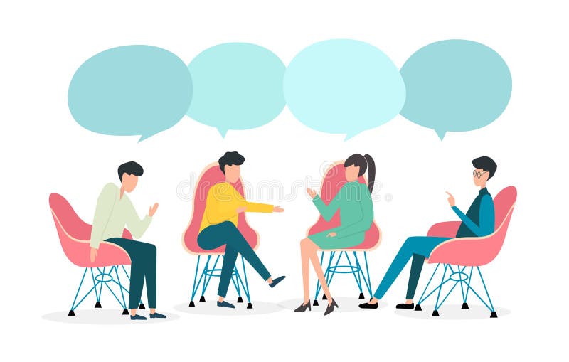 Share Point. People on Talk Show in Studio, Space for Text in Speech ...