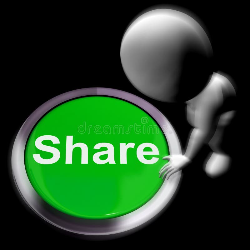 Share Button Means Sharing Recommending Stock Illustration ...