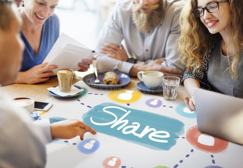 Sharing Connection Message Communication Concept Stock Image - Image of ...