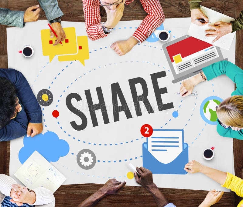 Share Sharing Connection Social Networking Concept Stock Photo - Image ...