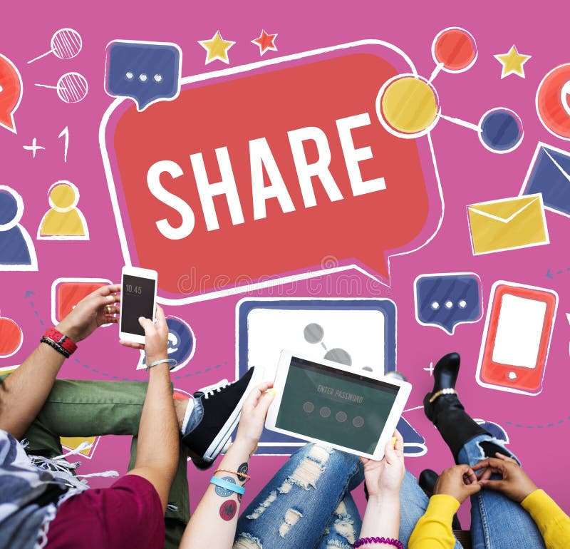 Share Sharing Portion Media Connection Feedback Concept Stock Image ...