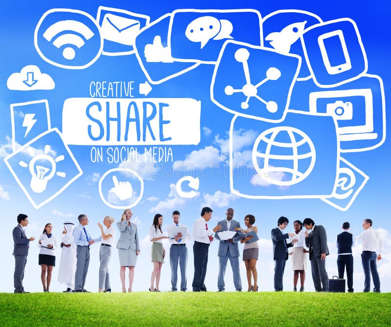 Share Sharing Social Media Networking Online Download Concept Stock ...