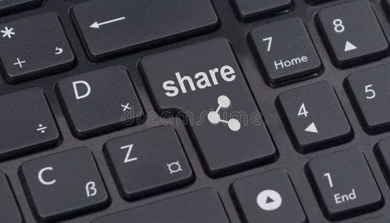 Share sign on keyboard stock image. Image of symbol, buttons - 47216669