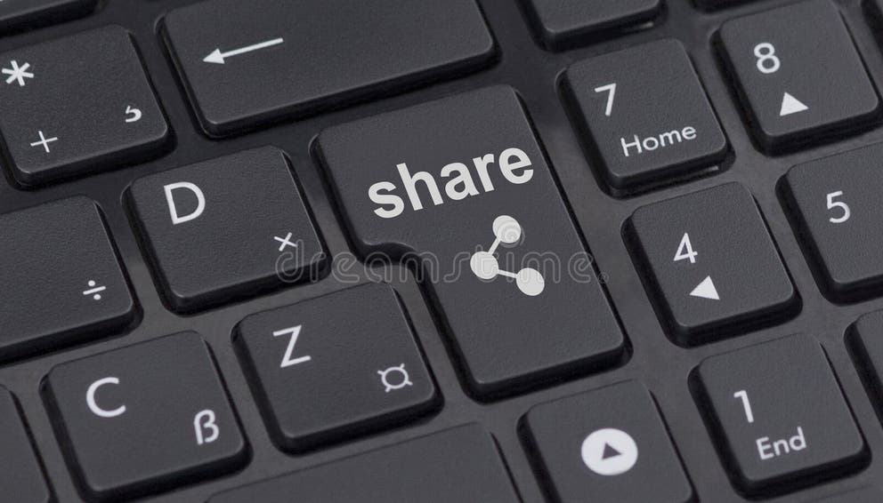 Share sign on keyboard stock image. Image of symbol, buttons - 47216669