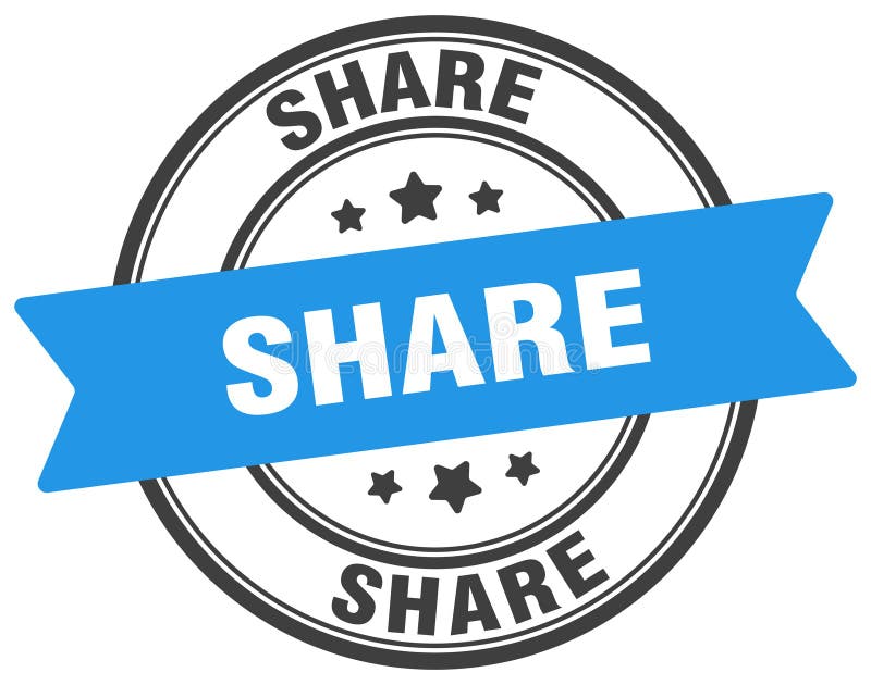 Share Stamp. Share Label on Transparent Background. Round Sign Stock ...