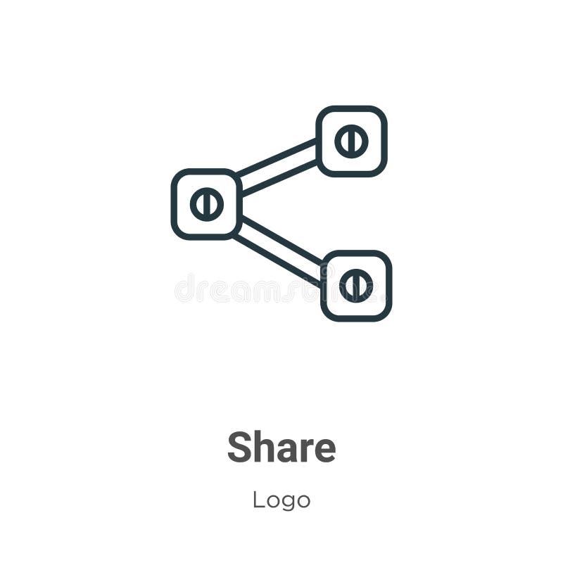 Share Symbol Outline Vector Icon. Thin Line Black Share Symbol Icon ...