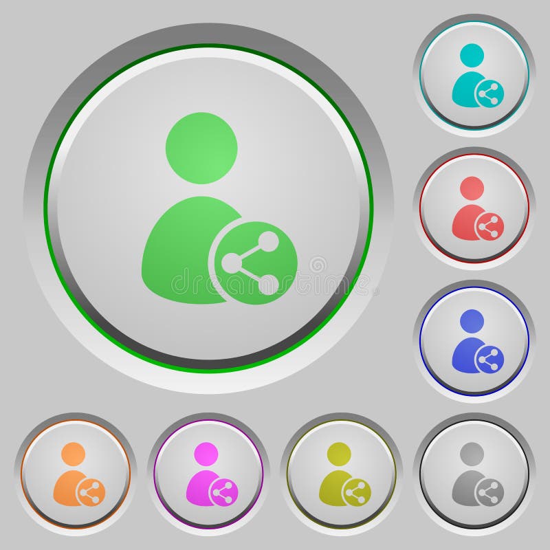 Share User Data Push Buttons Stock Vector - Illustration of member ...