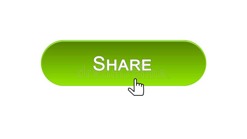 Share Web Interface Button Clicked With Mouse Cursor Red Color Social