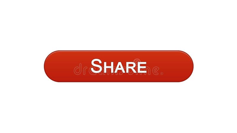 Share Web Interface Button Clicked With Mouse Cursor Red Color Social