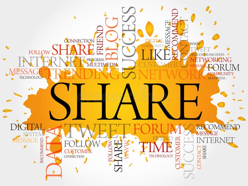 Share word cloud stock illustration. Illustration of concept - 206478775