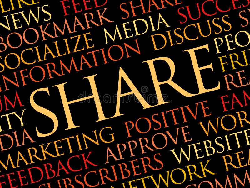 Share word cloud stock illustration. Illustration of concept - 206478775