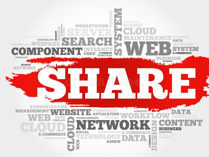 Share word cloud stock illustration. Illustration of concept - 206478775