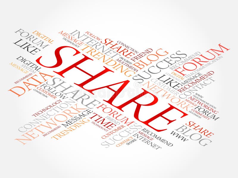 Share word cloud stock illustration. Illustration of like - 199388416