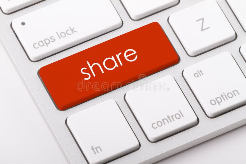 Share word on keyboard. stock photo. Image of symbol - 82151156