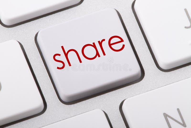 Share word on keyboard. stock image. Image of download - 82151217