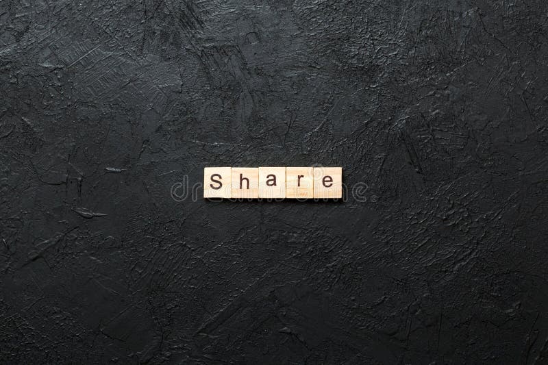 Share Word Written on Wood Block. Share Text on Table, Concept Stock ...