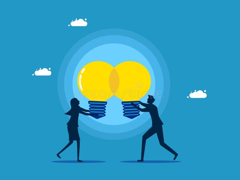 Share Work Knowledge. Business People Share Light Bulb Ideas Stock ...