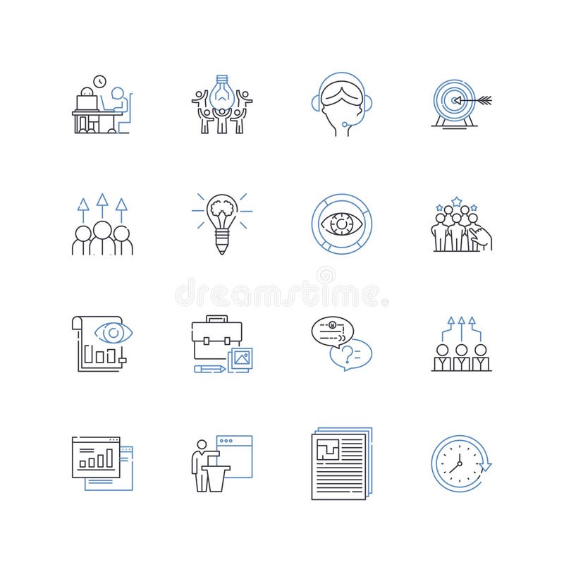 Shared Collaboration Line Icons Collection. Cooperation, Synergy ...
