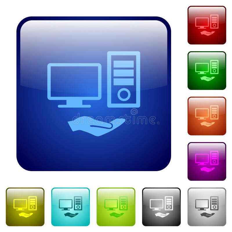 Shared Computer Color Square Buttons Stock Vector - Illustration of ...