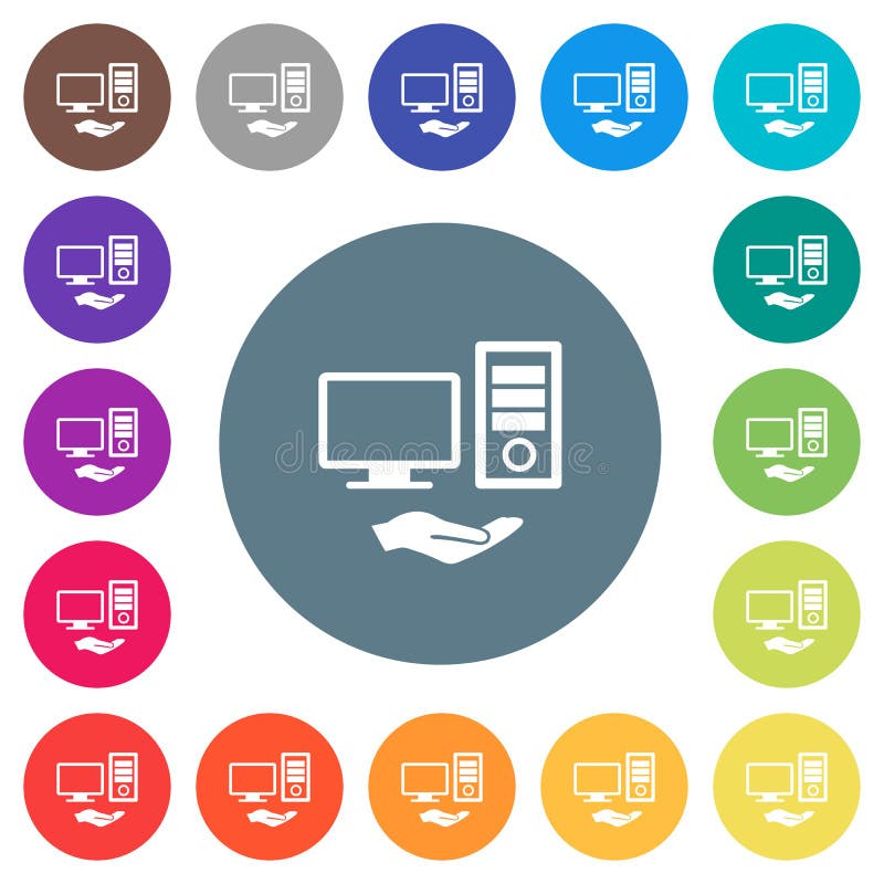 Computer Networking Icons Color Round Stock Illustrations – 392 ...